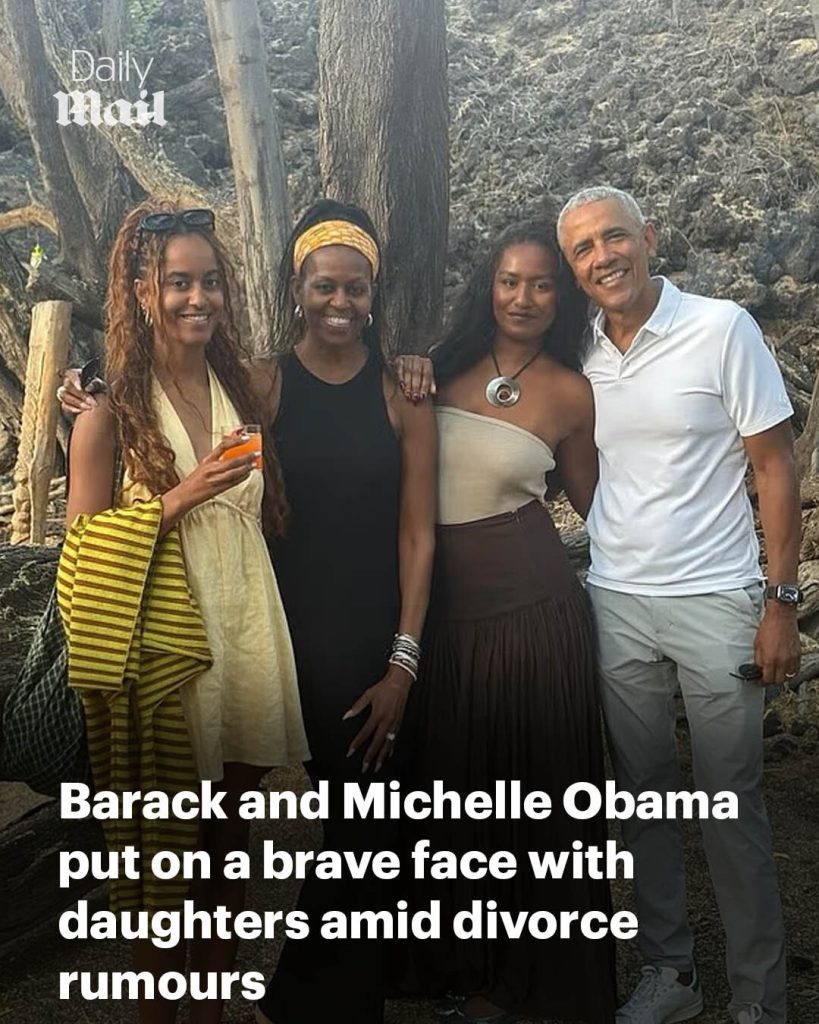 Barack and Michelle Obama put on brave face with daughters amid divorce ...